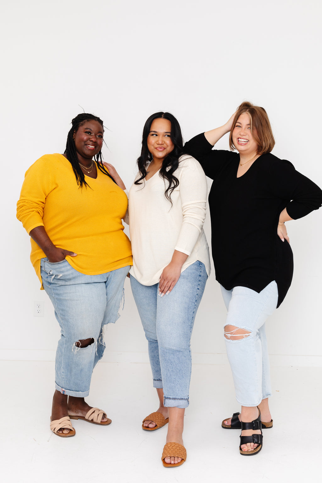 cable ribbed v-neck sweater – bodylove · basics